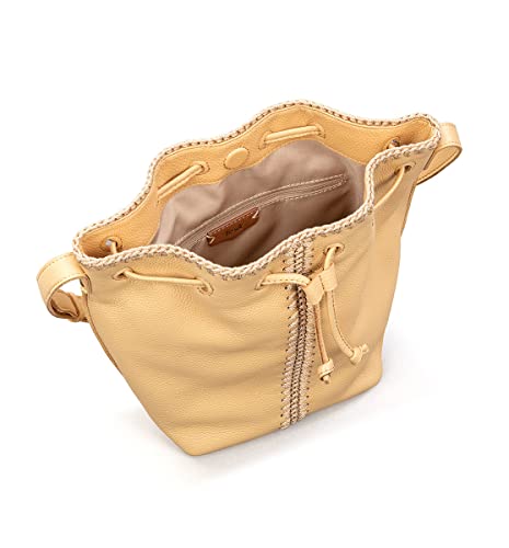 The Sak Womens Ivy Leather Drawstring Bucket, Buttercup, One Size US