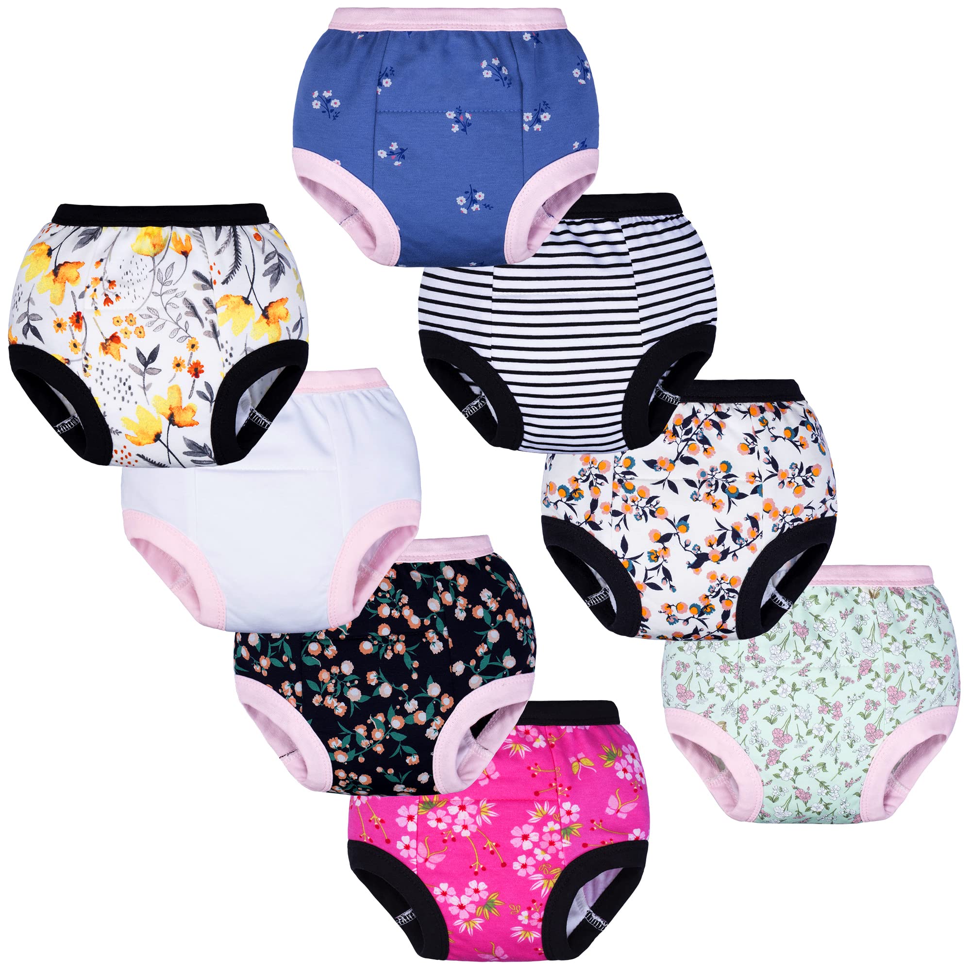 BIG ELEPHANT Toddler Boys Potty Training Pants, Cotton Toilet Training Underwear 8 Pack, 3T