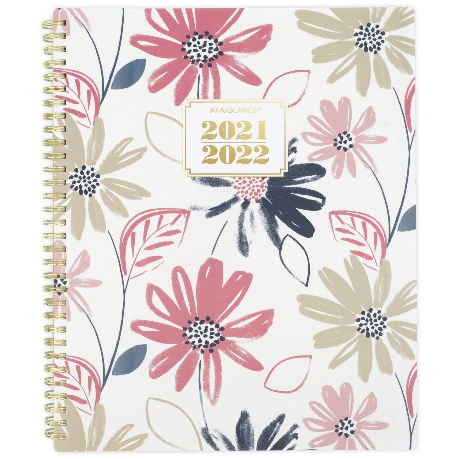 AT-A-GLANCE Academic Planner 2021-2022, AT-A-GLANCE Monthly Planner, 7" x 8-3/4", Medium, for School, Teacher, Student, Badge Floral (1535F-805A)