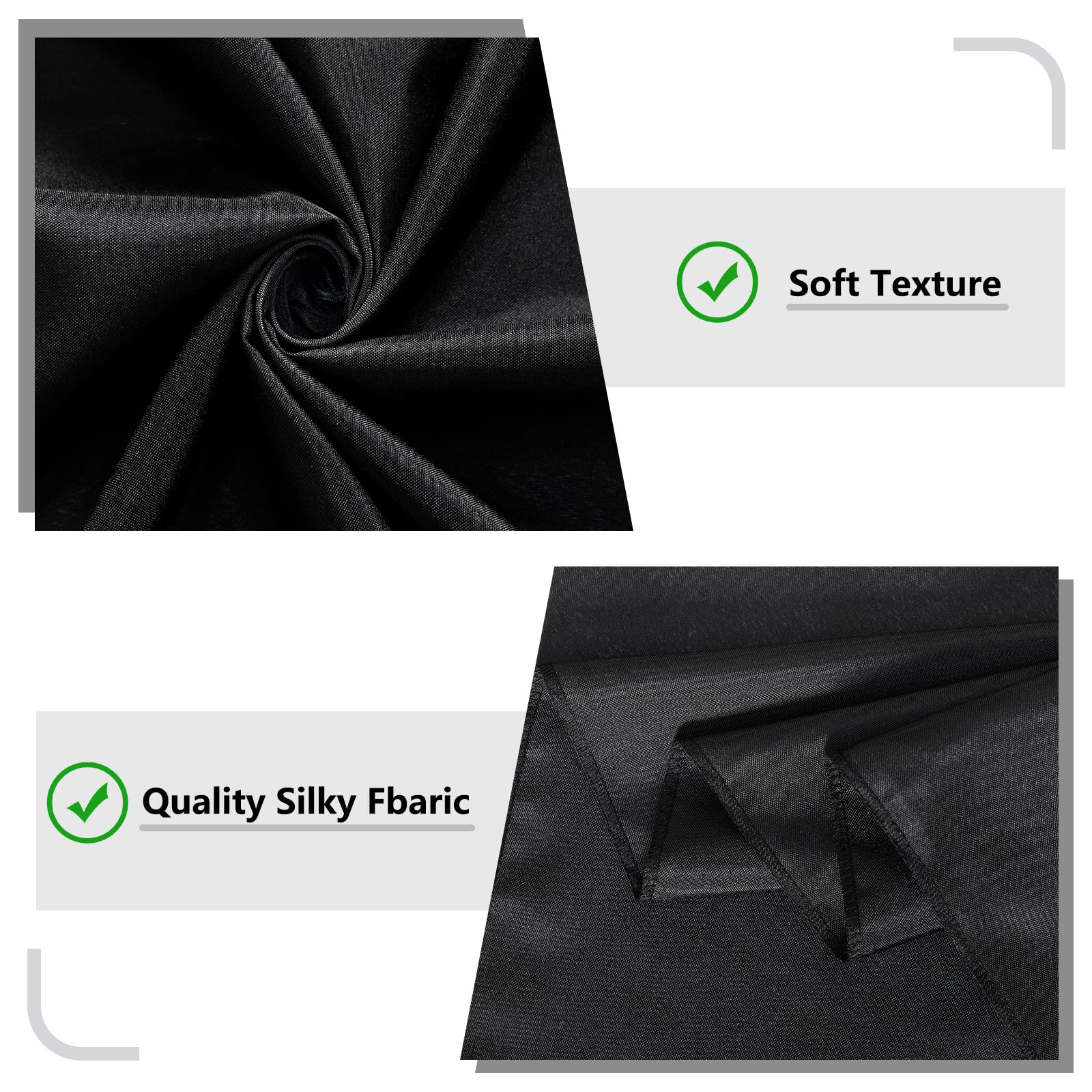 Black Backdrop Curtain for Party Black Background Curtains Rod Pocket Backdrop Drapes Panels Fabric Curtain Backdrop Black Birthday Party Decor for Boys Teens Men,5ft x 10ft, 2 Panels