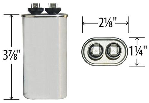 GE Genteq Oval Capacitor 20 uf MFD 370 Volt 27L1002BZ3 27L1002