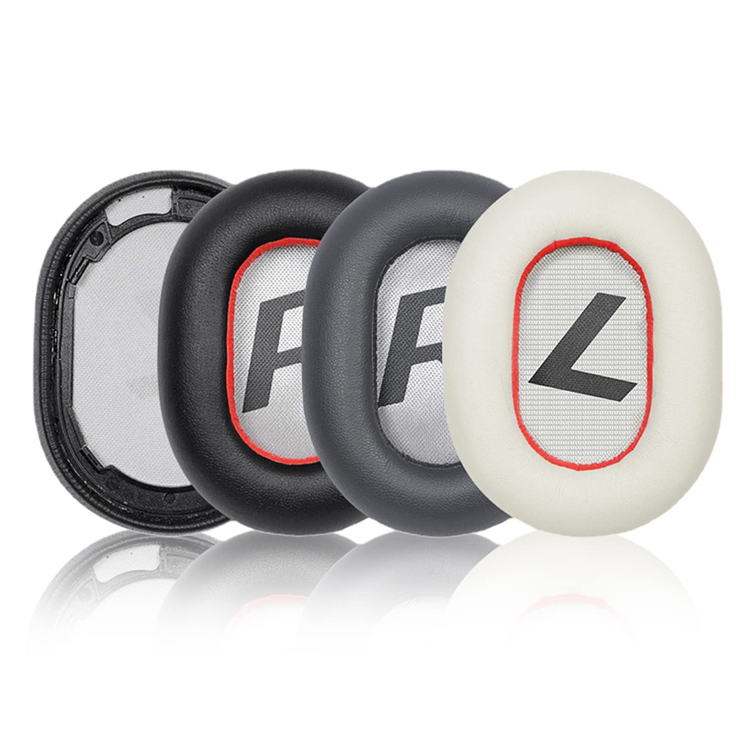BackBeat Pro 2 Protein Leather Memory Foam Replacement Ear Pads Compatible with Plantronics BackBeat Pro 2, Voyager 8200 UC Headphones Replacement Earmuffs Ear Cushions(Black+Red)