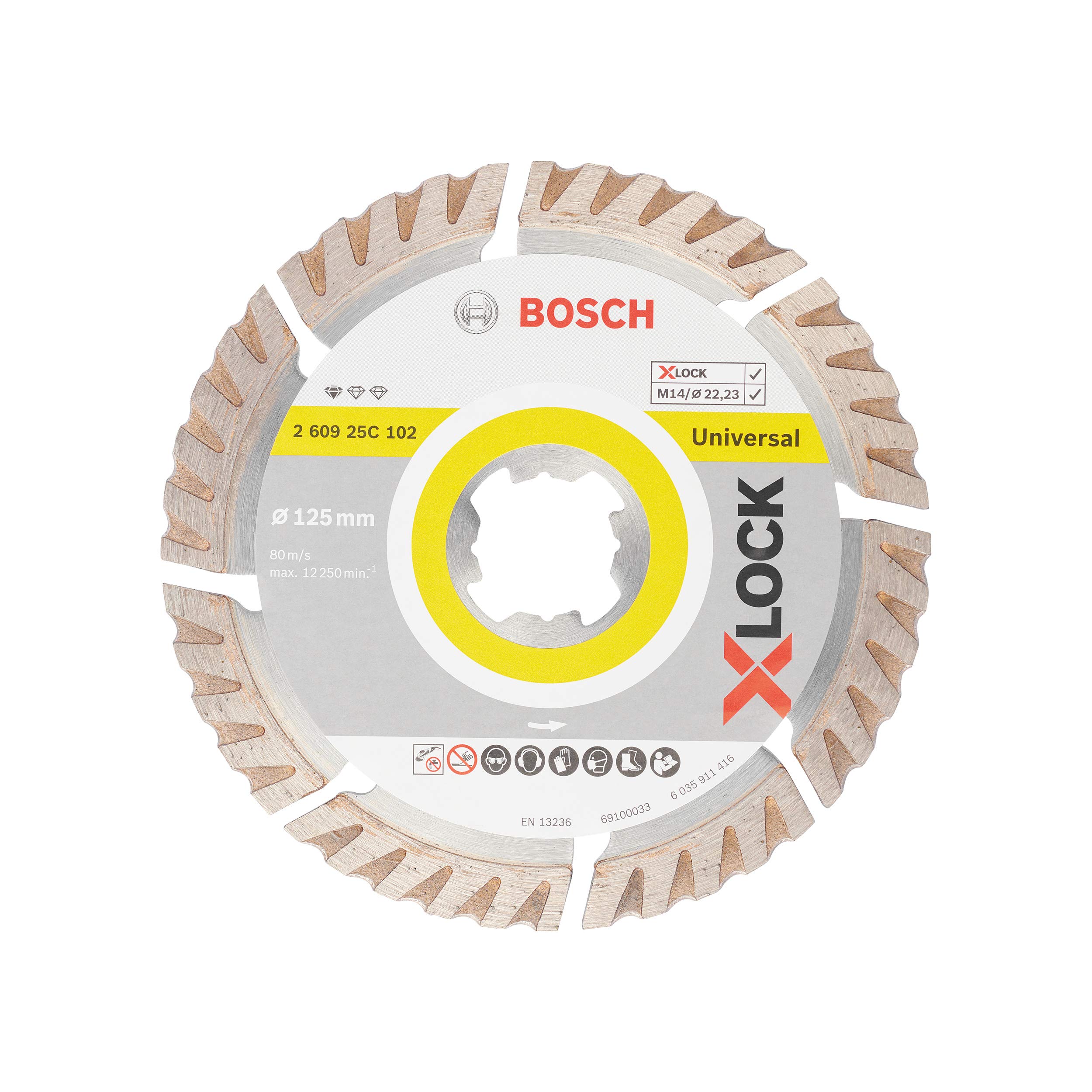 Bosch Professional 260925C101 Diamond Cutting Universal (X-Lock, disc Ø 115 mm, bore Ø 22.23 mm, Thickness 2 mm, Angle Grinder Accessories)
