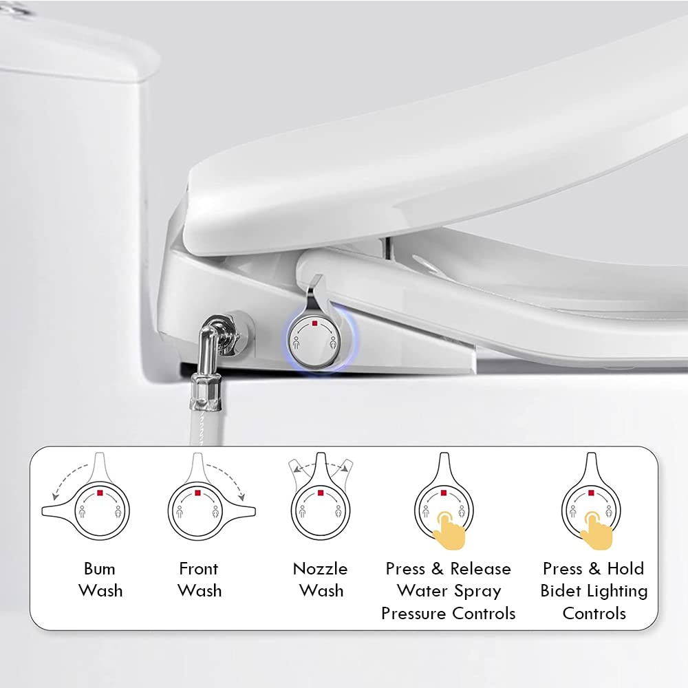 BUTT BUDDY Suite - Smart Bidet Toilet Seat Attachment & Fresh Water Sprayer (Cool & Warm Temperature Control | Dual-Nozzle Cleaning, Adjustable Pressure | Easy Setup, Universal Fit)