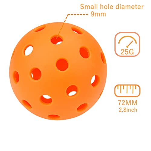 jehezkel 12 Pack Pickleball Balls, 40 Holes Pickleballs for Outdoor or Indoor, Pickle Ball Set, Durable, Hard Bounce, High Elasticity, USAPA Standard