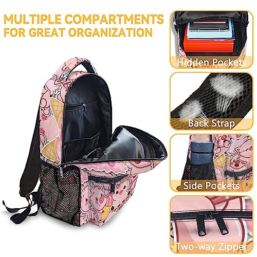 CUNEXTTIME Pig Backpack for Girls Boys, 16 Inch Pink Backpacks for School, Cute Lightweight Durable Bookbag for Kids