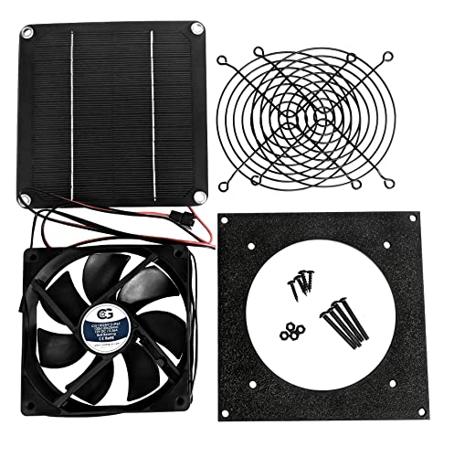coolerguys Small Solar Powered Waterproof Fan Kit for Small Chicken Coops, Greenhouses, Doghouses, Sheds, And Other Enclosures