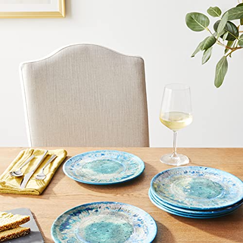 Certified International Radiance Teal Melamine 8.5"Salad/Dessert Plate, Medium, Multicolor, Set of 6