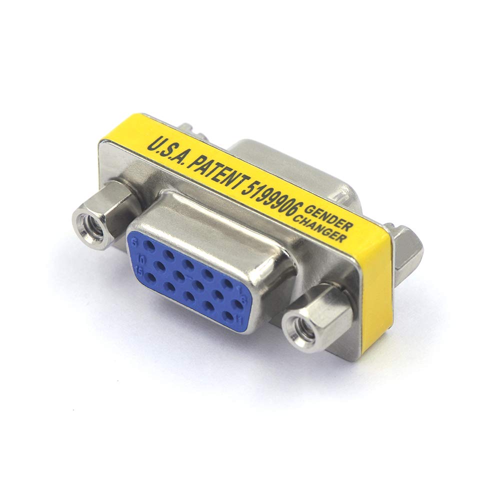 VCE VGA Adapter Female to Female SVGA Coupler HD15 Mini Gender Changer VGA Cable Extender, 4-Pack