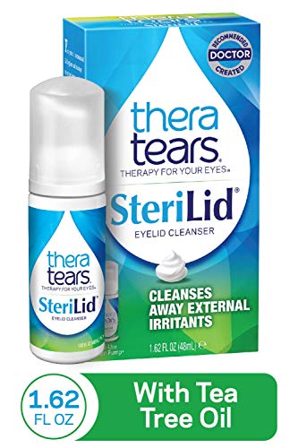 TheraTears Sterilid Eyelid Cleanser, Lid Scrub for Eyes and Eyelashes, Contains Tea Tree Oil, 48 mL, 1.62 Fl oz Foam Pump