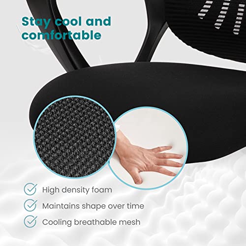 Office Chair, Ergonomic Office Chair Computer Chair Mesh Home Office Desk Chairs with Armrests, Rolling Swivel Chair with Lumbar Support Height Adjustable