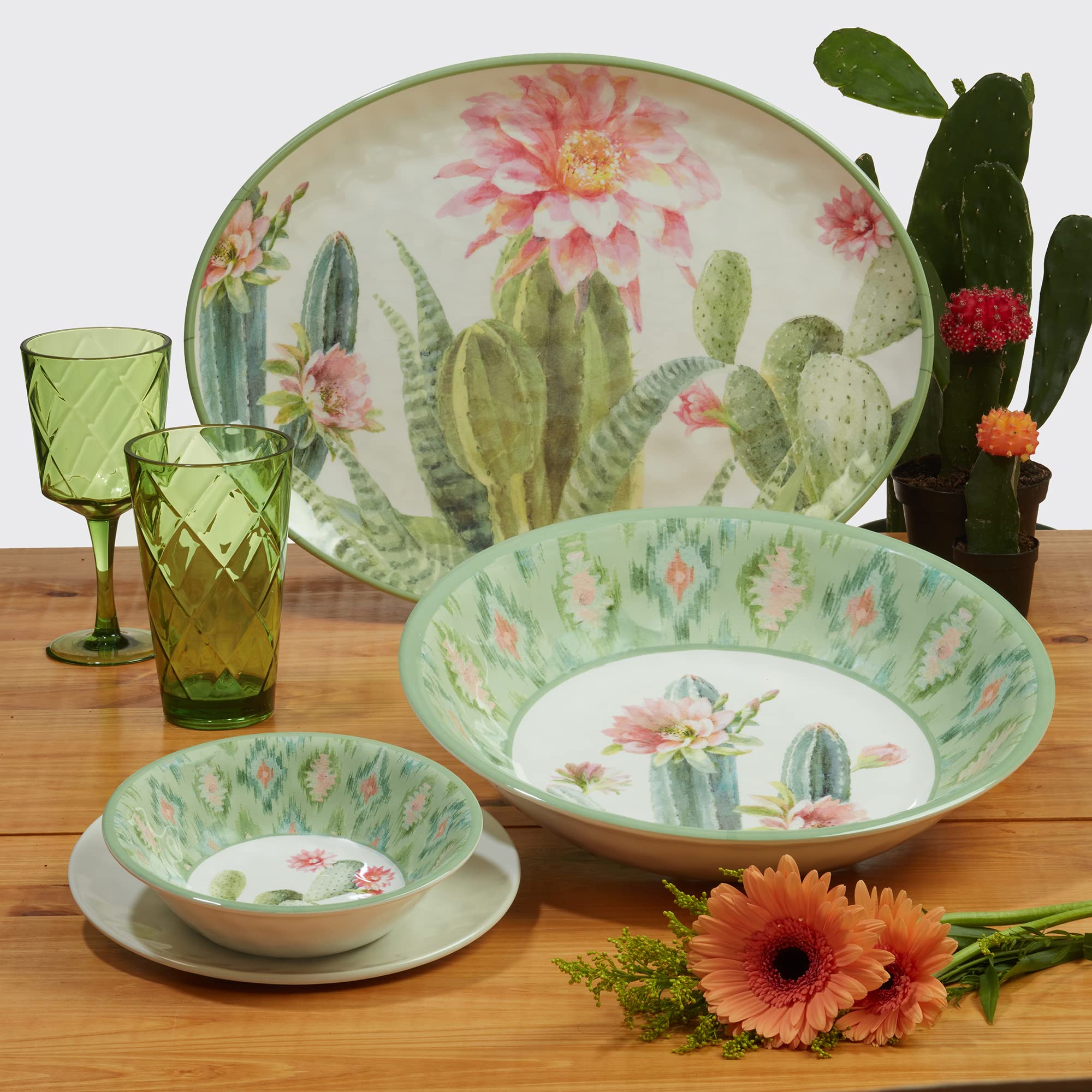 Certified International Desert Beauty 12 Piece Melamine Dinnerware Set, Service For 4