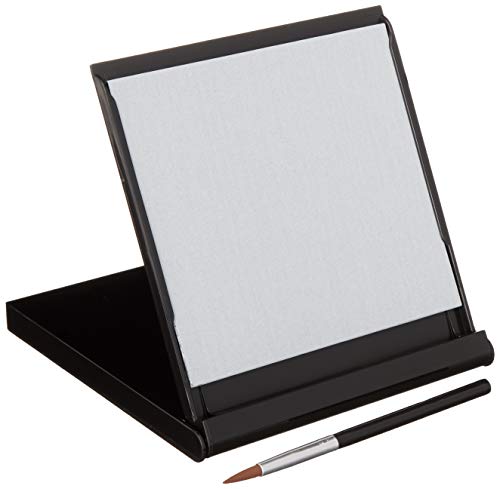 Mini Buddha Board Art Set: Water Drawing Writing Board w/ Mini Water Brush for Mindfulness & Meditation – Zen Based Drawing Board - Painting & Art Supplies – Ideal Relaxation Gifts (5” x 5”, Black)