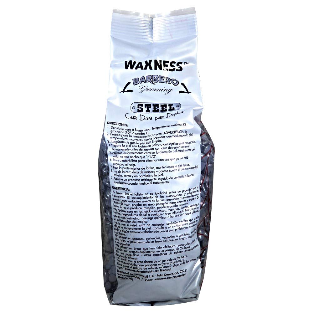 Wax Necessities Waxness Barbero Grooming Depilatory Hard Wax Steel for Men 2.2 Pound