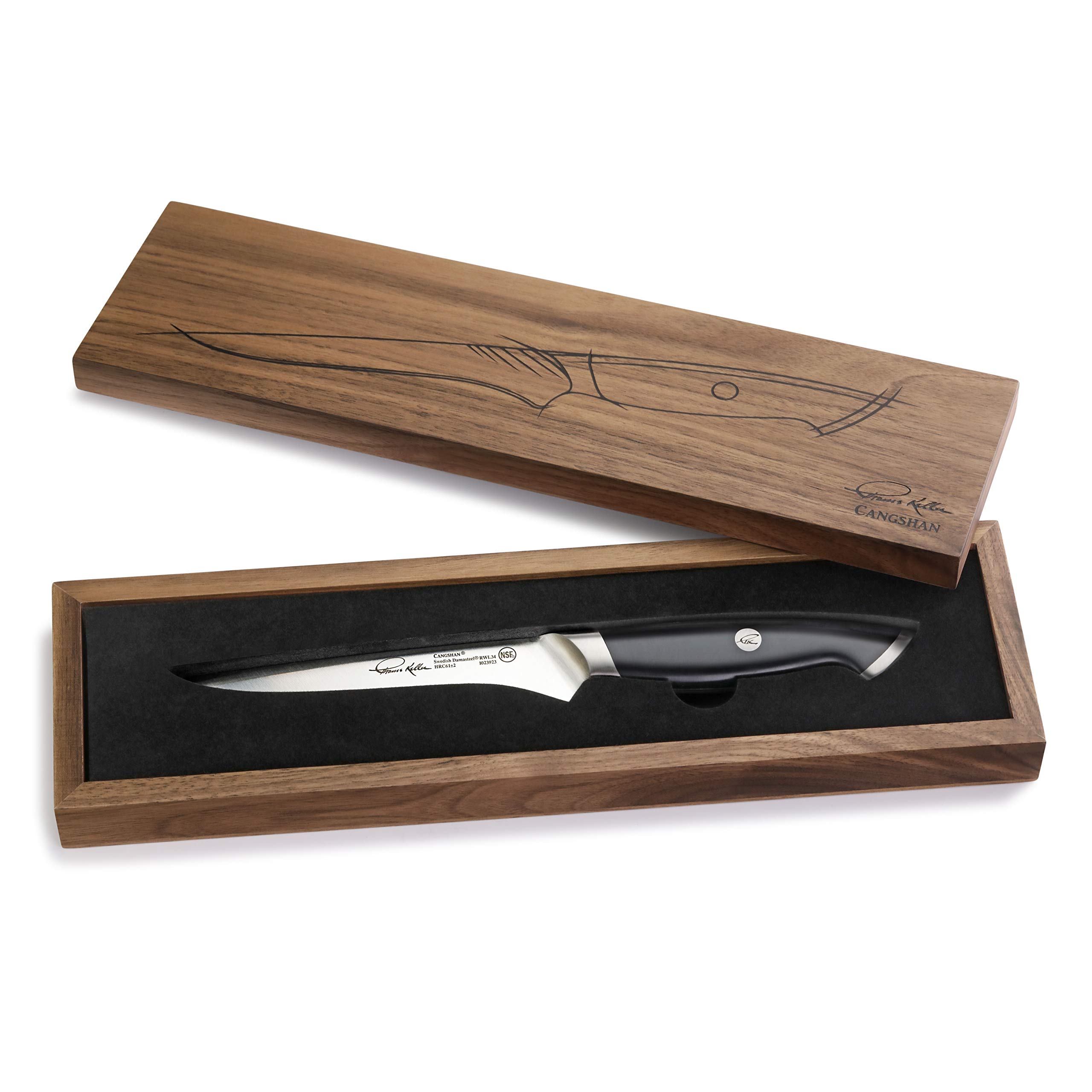 Cangshan Thomas Keller Signature Collection Swedish Powder Steel Forged, 6-Inch Boning Knife, Black