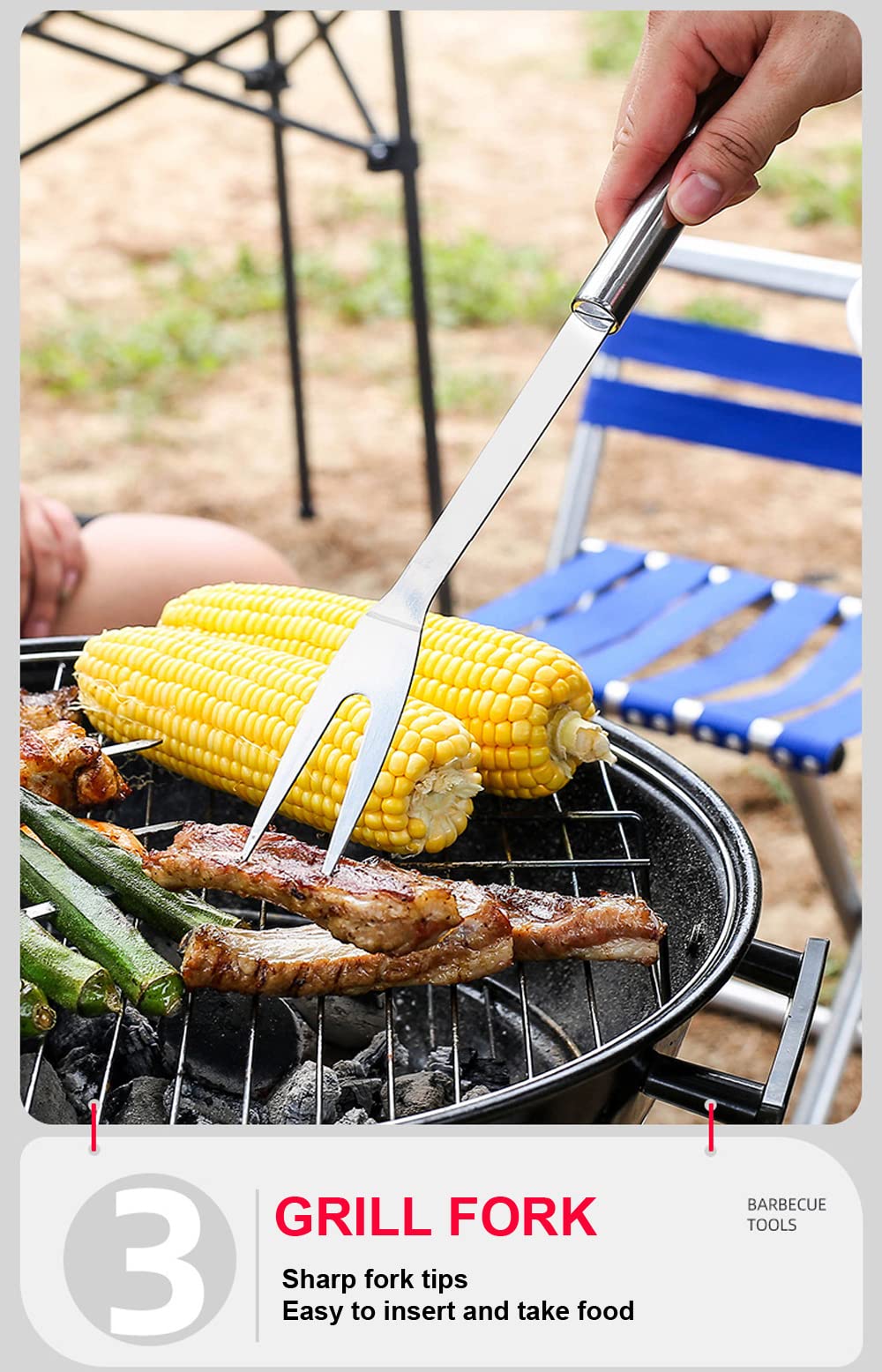 BBQ Grill BBQ Accessories, Stainless Steel Grill Tools Grilling Accessories Grill Set Barbecue Grill Accessories for Outdoor Grill, BBQ Tools Grill Utensils Grilling Tools