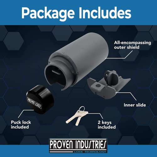 Proven Industries Model 2516-B Trailer Lock, Fits 2 5/16-Inch Bulldog or Ram Trailer Couplers, Made in The USA, (Black)