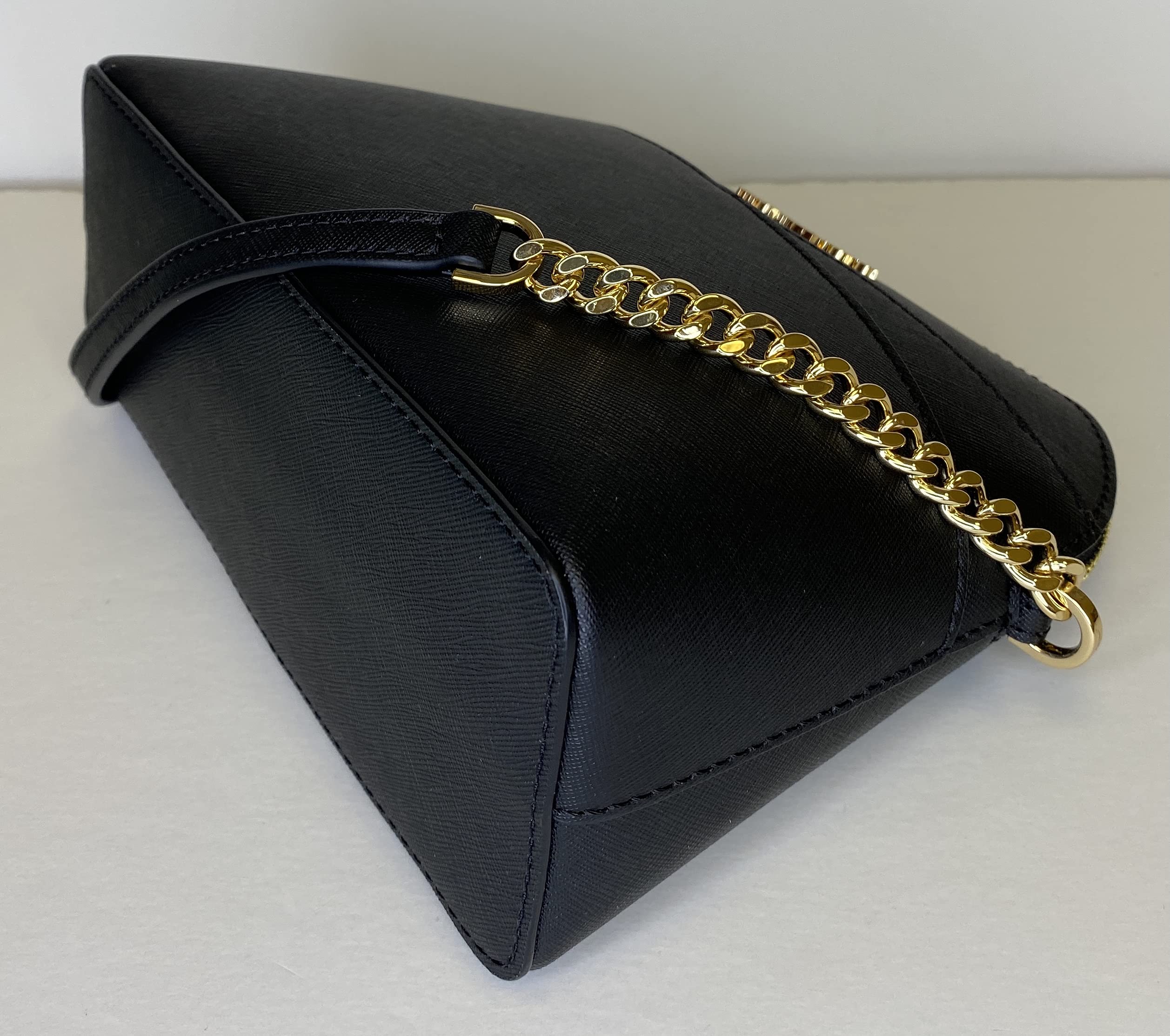 Michael Kors MICHAEL Michael Kors Jet Set Travel MD Dome XCross Crossbody bundled SM TZ Coinpouch Purse Hook (Black)