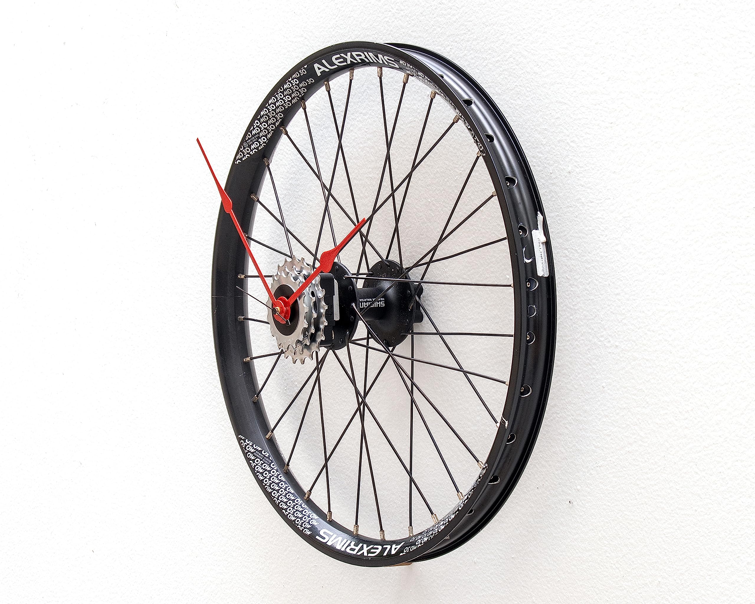 Bike Wheel Clock, Large, Wall, Cyclist, Unique, Steampunk, Decor, Bicycle, spoke, time, gear, cycle, recycle, upcycle, repurpose, reuse,