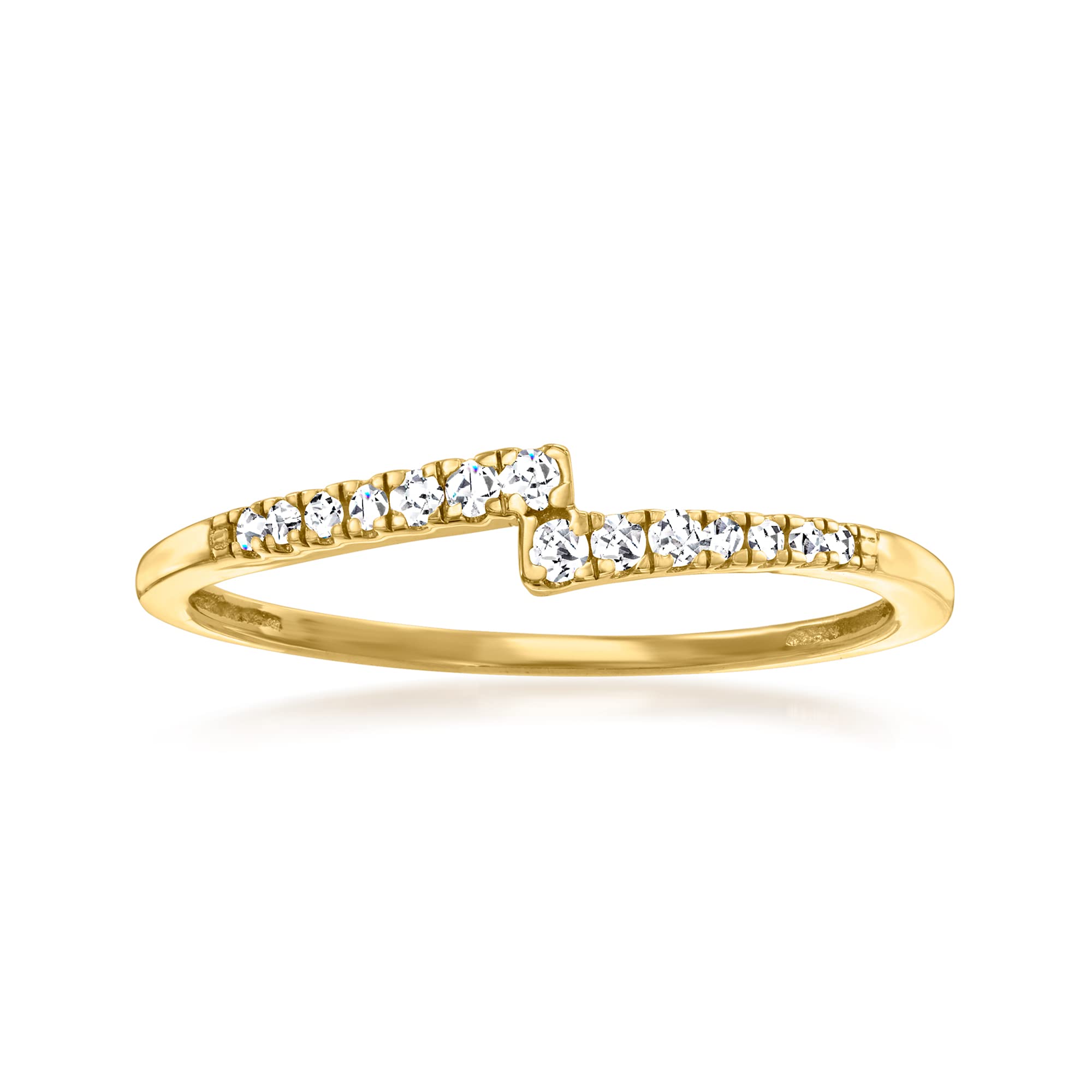 Canaria 0.10 ct. t.w. Diamond Linear Ring in 10kt Yellow Gold. Size 8