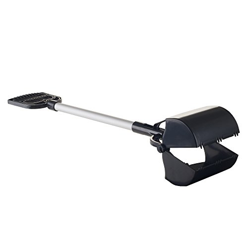 PETMAKER Pooper Scooper Disposal System Jaw Clamp for Large and Small Dogs with Long Handle for Sanitary One Handed Use on Grass and Concrete