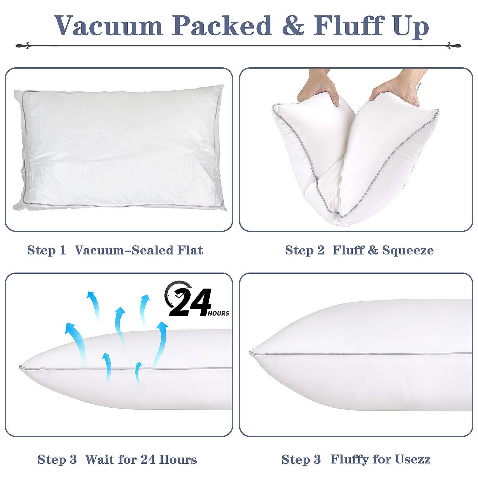 Bed Pillows for Sleeping Queen Size 2 Pack Cooling Pillow Set of 2 for Side Back and Stomach Sleepers Down Alternative Filling Luxury Soft