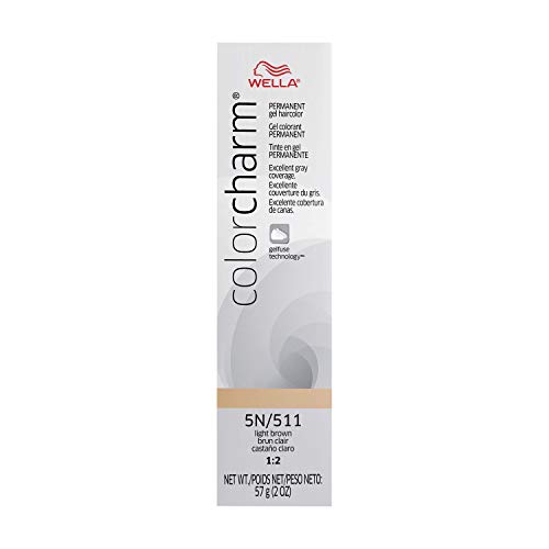 WELLA colorcharm Permanent Gel Haircolor, With Long Lasting Gelfuseâą Technology, For Gray Coverage, 5N Light Brown, 2 oz