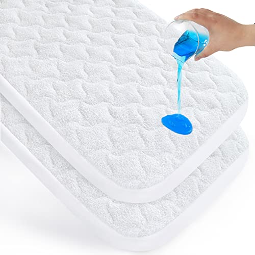 Waterproof Replacement Bassinet Mattress, Waterproof Bassinet Mattress Pad Cover and 100% Cotton Sheet(White), 21" x 35"