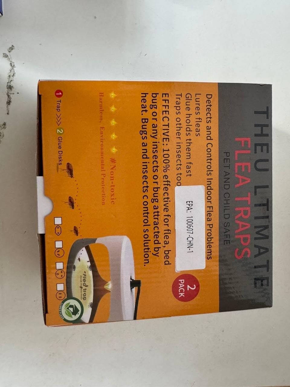 Flea Trap Indoor 2Pcs,Flea Strap Flea Killer Trap Pad Bed Bug Trap with 10 Glue Discs flea 4 Light Bulb Flea Trap for Inside Your Home Like Fleas,Flies,Mosquitoes,Gnats,Moths