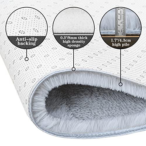 duduta Grey Soft Fluffy Rug 5x8 ft, Shag Fuzzy Plush Rectangle Carpet for Bedroom Nursery Living Room Home Decor