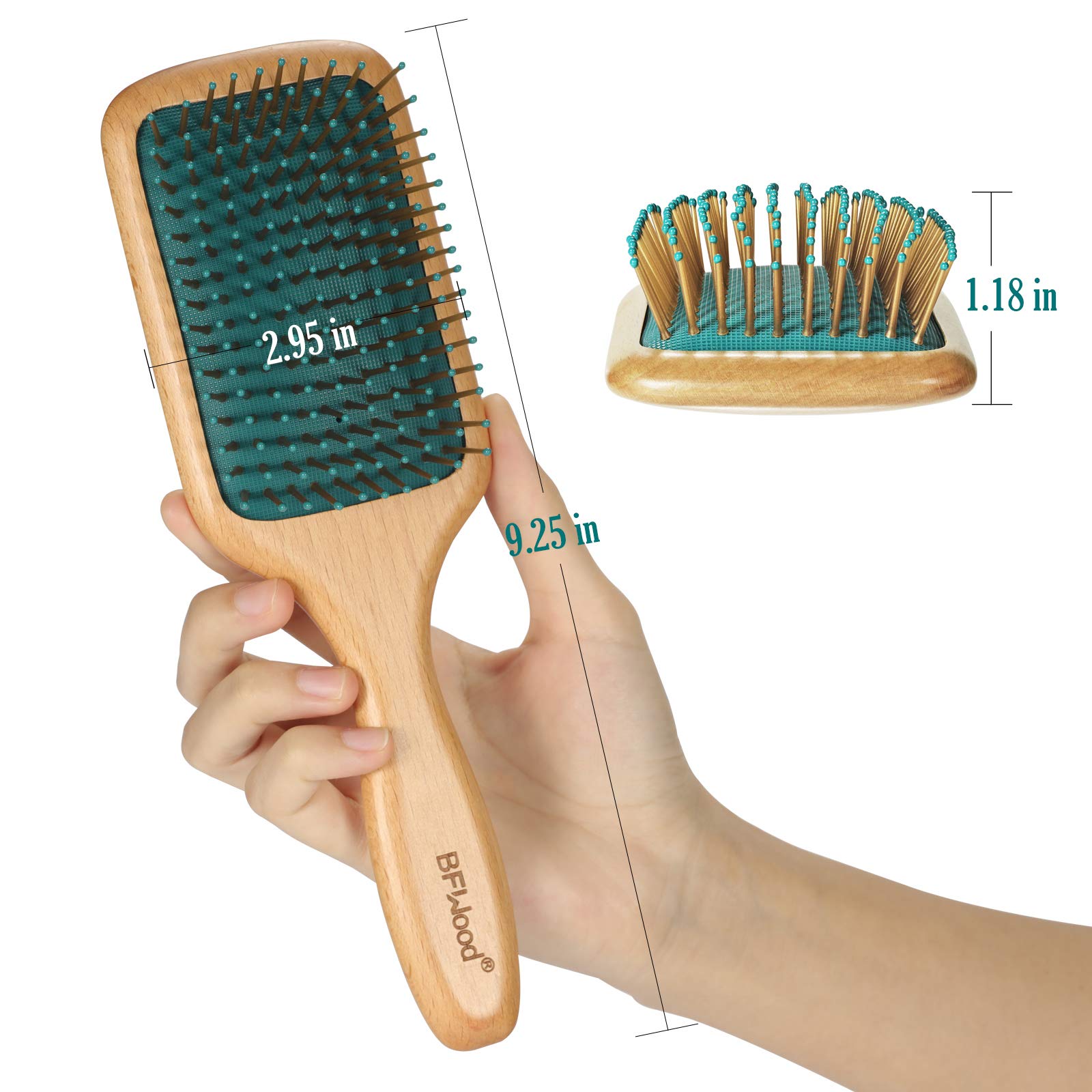 BFWood Wooden Paddle Hairbrush -
