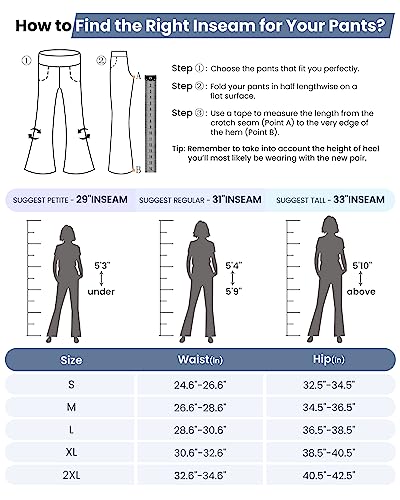 G4Free Bootcut Yoga Casual Pants for Women with Pockets Flare Jeans Jeggings Lounge Pants (Navy,M)