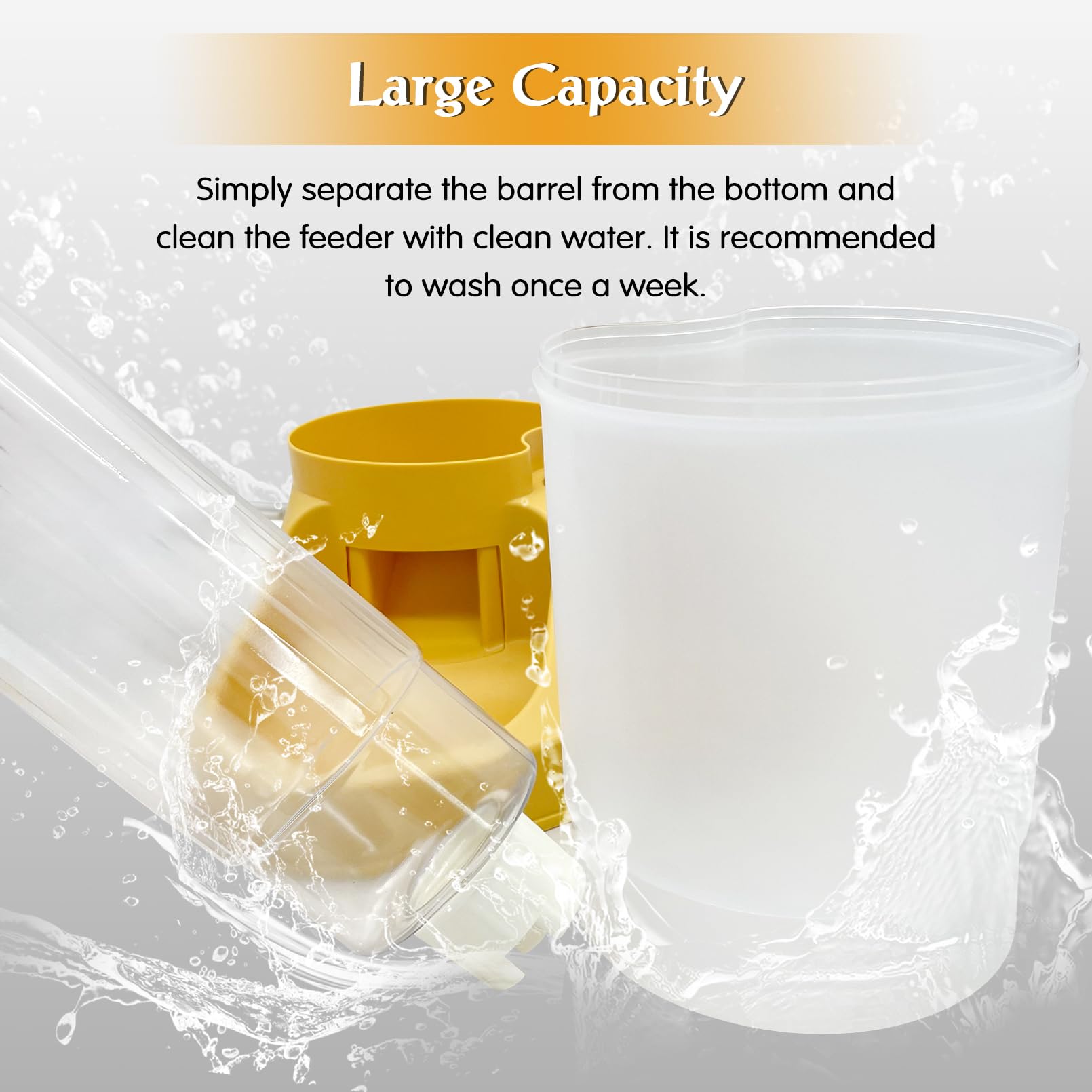 Hamiledyi Gravity Cat Feeder Set, Automatic Pet Food Feeder and Waterer Dispenser 2 in 1 Gravity Pet Food Set Auto Pets Feeder Replenishes Self Feeding Station for Dogs Cats (Yellow)