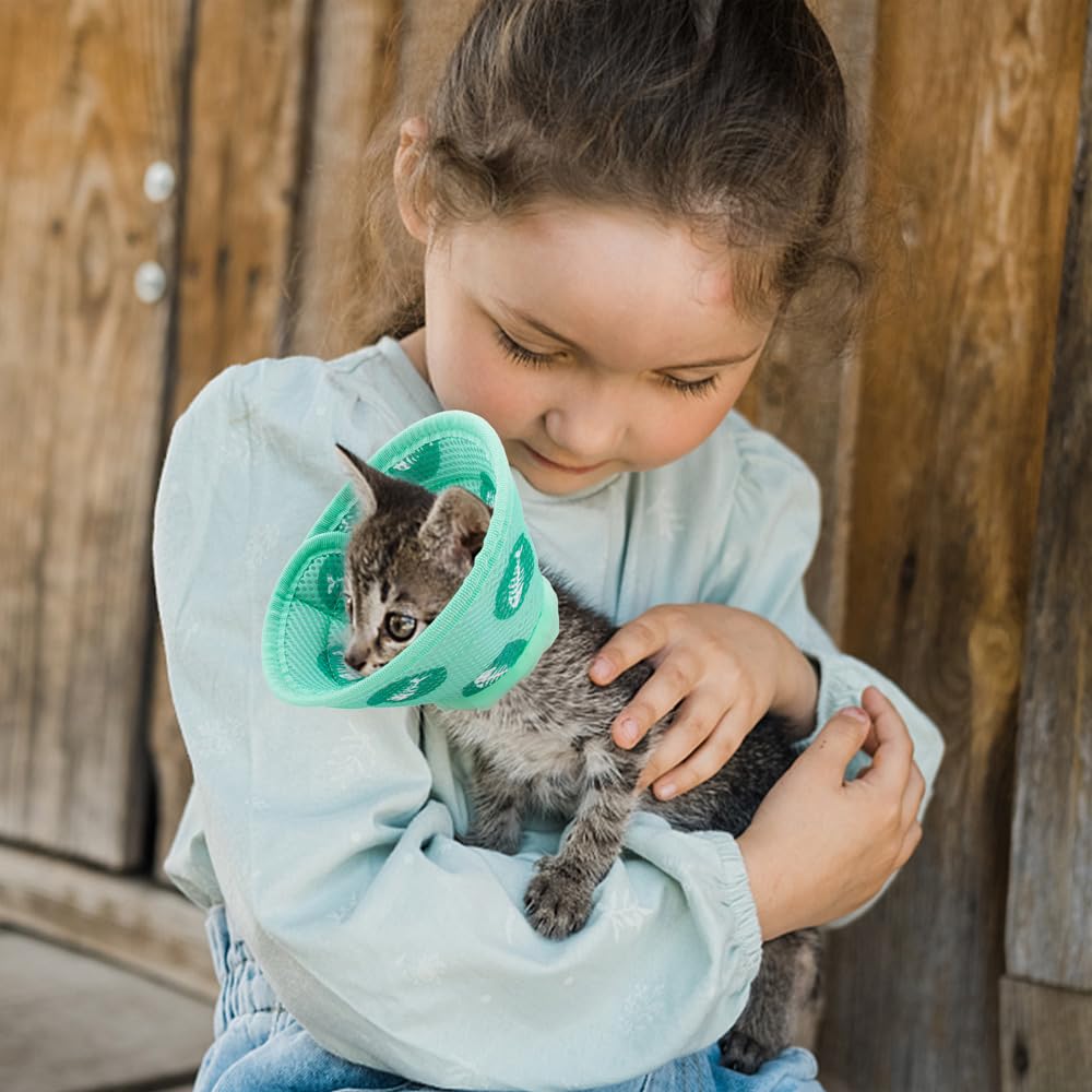 Cat Recovery Cone Collar Cat Cone Adjustable Soft After Surgery| Stop Licking| Daily Use Water Resistant Neck Elizabethan Collar for Cats Kittens Prevent from Licking Wounds, Not Block Vision