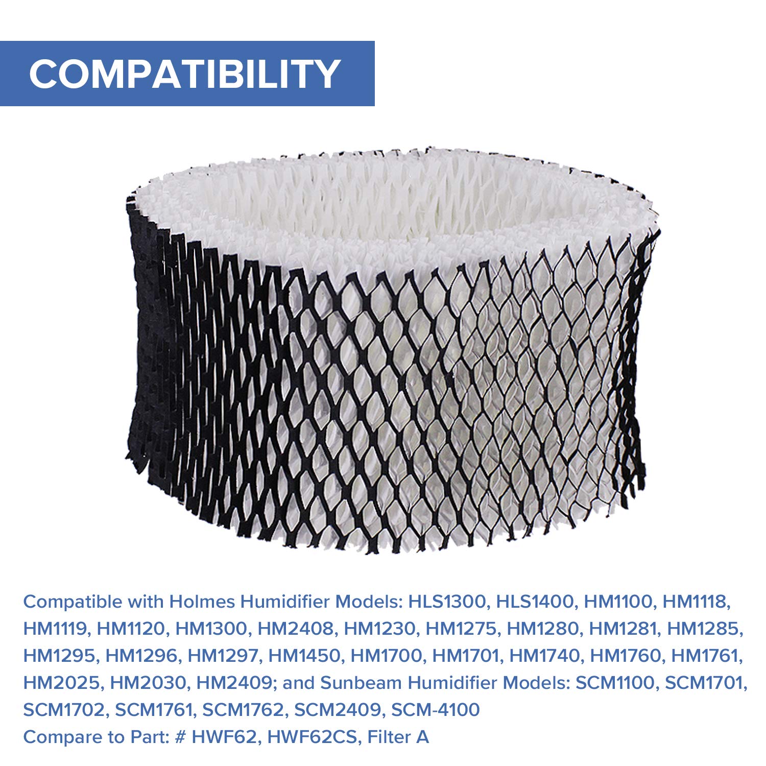THVGUL cherliyy 4 Pack HWF62 Humidifier Filters Compatible with Holmes & Sunbeam Humidifier Filter A, Replacement Parts HWF62, HWF62CS, HWF62D, SF212, SCM1100, SCM1701, SCM1702, SCM1762, SCM2409