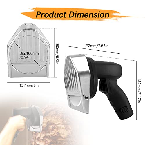 BriSunshine Cordless Electric Gyro Kebab Slicer,80W Portable Sliced Shawarma Cutter Doner Kebab Cutting Knife Machine,with Fast Charger and 2 Rechargeable Power,0.02-0.31" Thickness