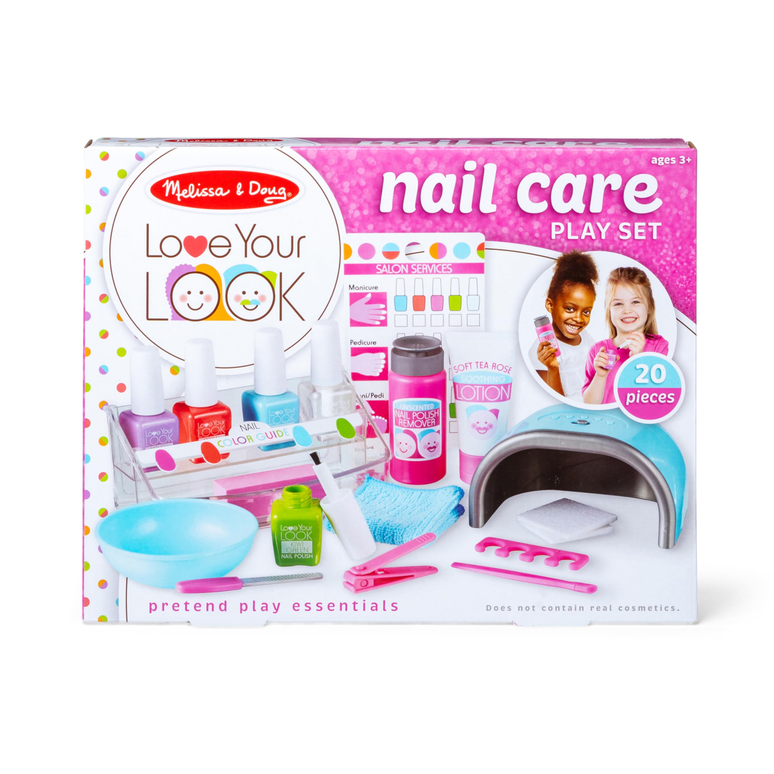 Melissa & Doug Love Your Look Pretend Nail Care Play Set β 20 Pieces for Mess-Free Play Mani-Pedis (DOES NOT CONTAIN REAL COSMETICS) , Pink