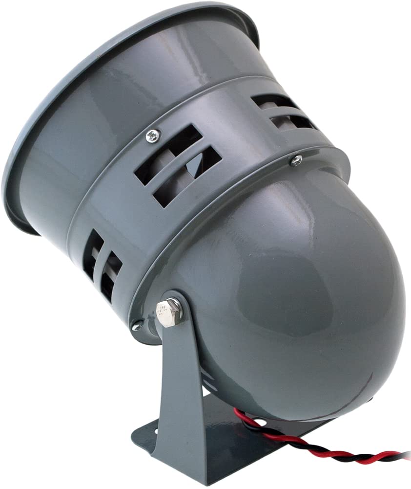 Vixen Horns Loud Electric Motor Driven Metal Alarm/Siren (Air Raid) 12V Gray VXS4006