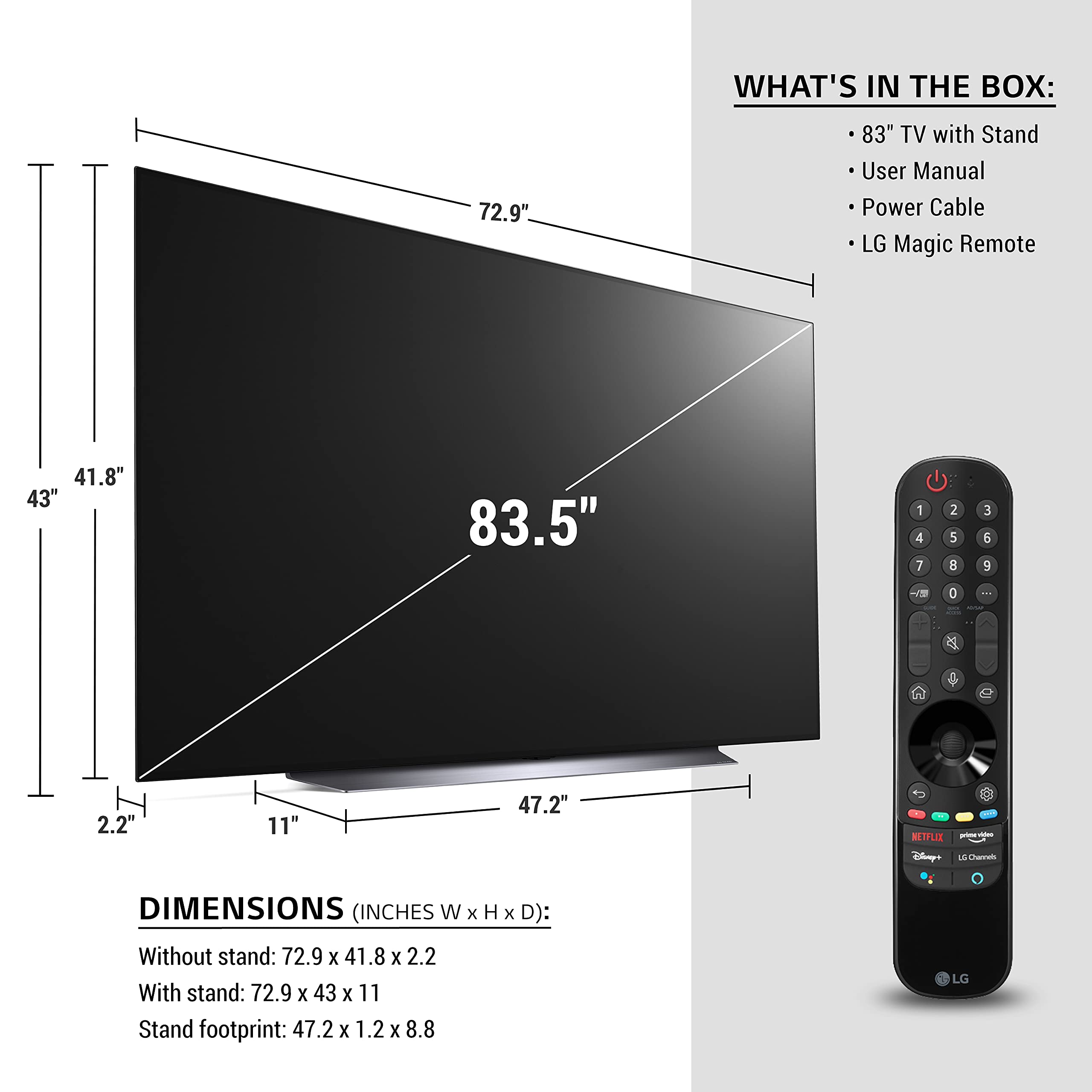 LG OLED65C1PUB Alexa Built-in C1 Series 65" 4K Smart OLED TV (Renewed)