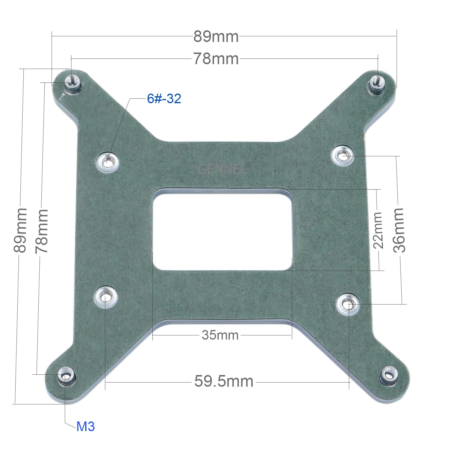 GENNEL Metal LGA1700 Motherboard Backplate, CPU Radiator Base Heatsink Mounting Backplane for Intel LGA 1700