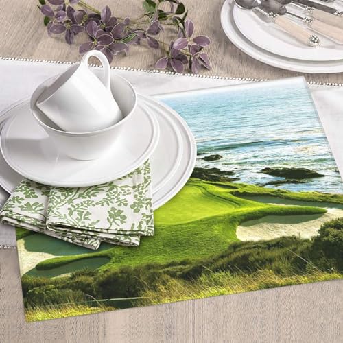 Beach Golf Course Printed Kitchen Dish Drying Mat, Ultraabsorbent Microfiber Dishesdrainer Mats By,Super Absorbent Dish Drying Pads Counter Mat 16" X 18"