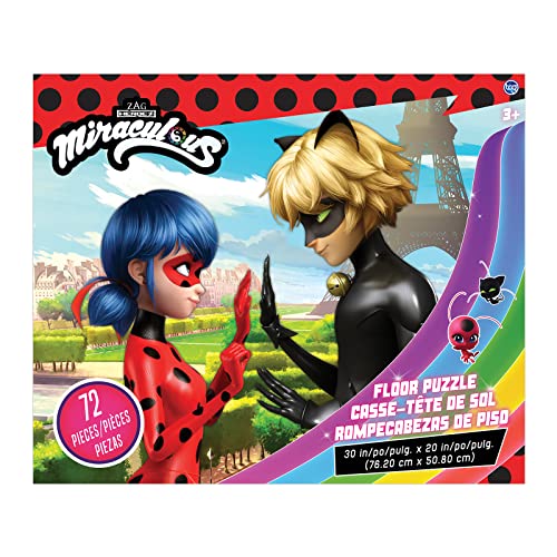 Miraculous Ladybug Kids Floor Puzzle Featuring Lady & Cat Noir. Educational Gifts for Boys and Girls. Colorful Pieces Fit Together Perfectly. Great Birthday Gift for Boys, and Girls