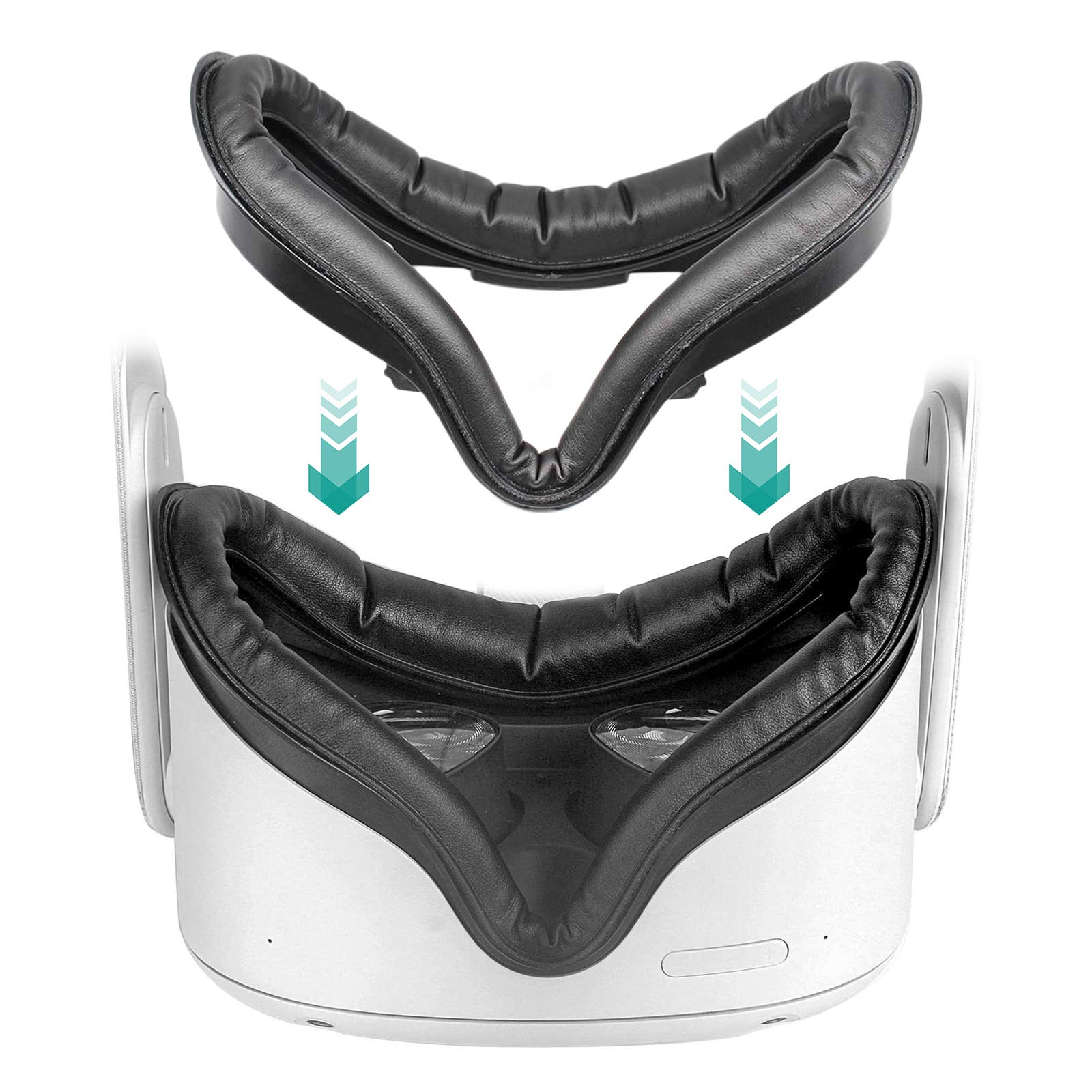 BEJOY VR PU Leather Face Bracket & Protective Lens Cover for Oculus Quest 2, Dust Proof & Anti-Scratch Cover, 3D 360 Degree Surrounding Sounds Gaming Headphones for Oculus 2