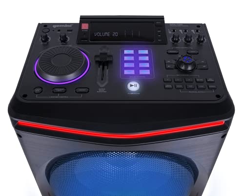 Gemini Sound GPK-1200 – 6000W Peak Power Dual 12" Woofers Bluetooth Party Speaker with LED Lighting, Mic & Guitar Inputs, USB/FM Radio, for Home Karaoke, BBQs, College Events
