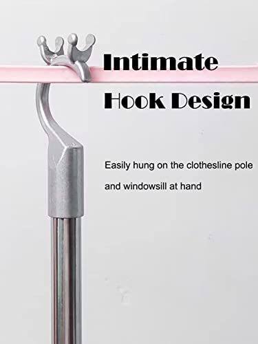 Closet Hanger Reacher Pole with Aluminum Alloy U-shaped Fork Head 56" Adjustable Extend Hook Pole for Closet Rod, Shelf Pole, Ceiling Pole