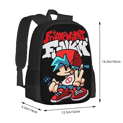 DHOUTSL Backpacks Friday Night Anime Funkin Laptop Backpack Unisex Multipurpose Double Shoulder Bag for Camping Travle Work Hiking Gifts