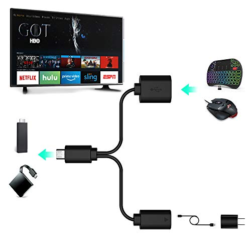 Rii F1 Micro USB Host OTG Adapter Cable Micro USB to USB For Smart TV, Compatible with Rii Keyboards, Logitech Keyboards, and Nintendo Switch, SNES, NES Classic
