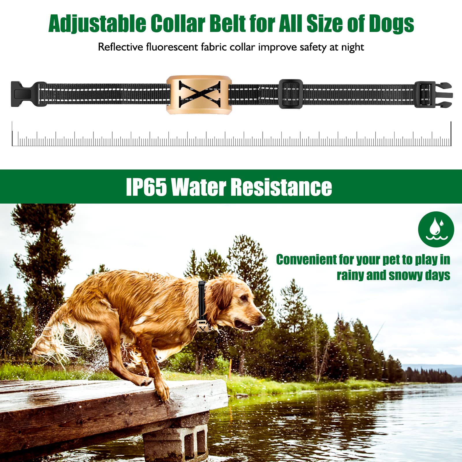 BHCEY Wireless Dog Fence,Electric Dog Fence Wireless System & Training Collar,2-in-1 Wireless Safe Dog Boundary,Adjustable Pet Containment Fence System,Rechargeable Collar for Dogs
