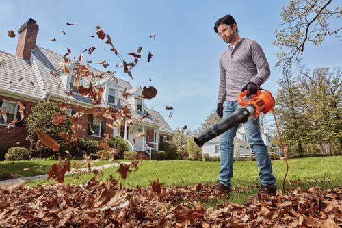 BLACK+DECKER Leaf Blower, Axial, 9-Amp with Easy-Fit All Purpose Glove (BEBL750 & BD505L)