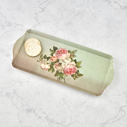 Pimpernel Antique Roses Collection Sandwich Tray | Serving Platter | Crudité and Appetizer Tray for Indoor and Outdoor use | Made of Melamine | Measures 15.1" x 6.5" | Dishwasher Safe